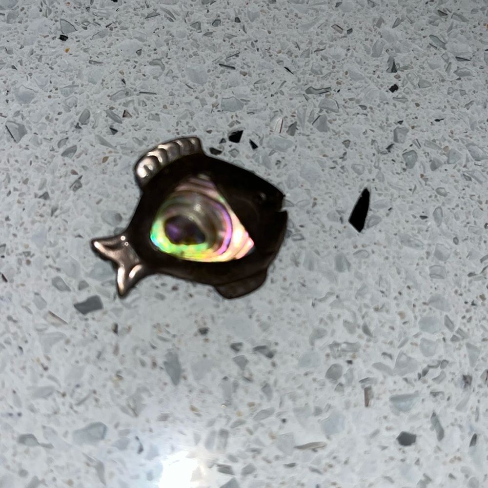 Pin And Silver With Etching Colors In The Middle And … - Gem